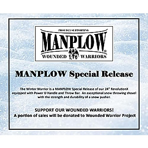 MANPLOW Special Release Winter Warrior 24” RevolutionX with Power U Handle and Throw Bar
