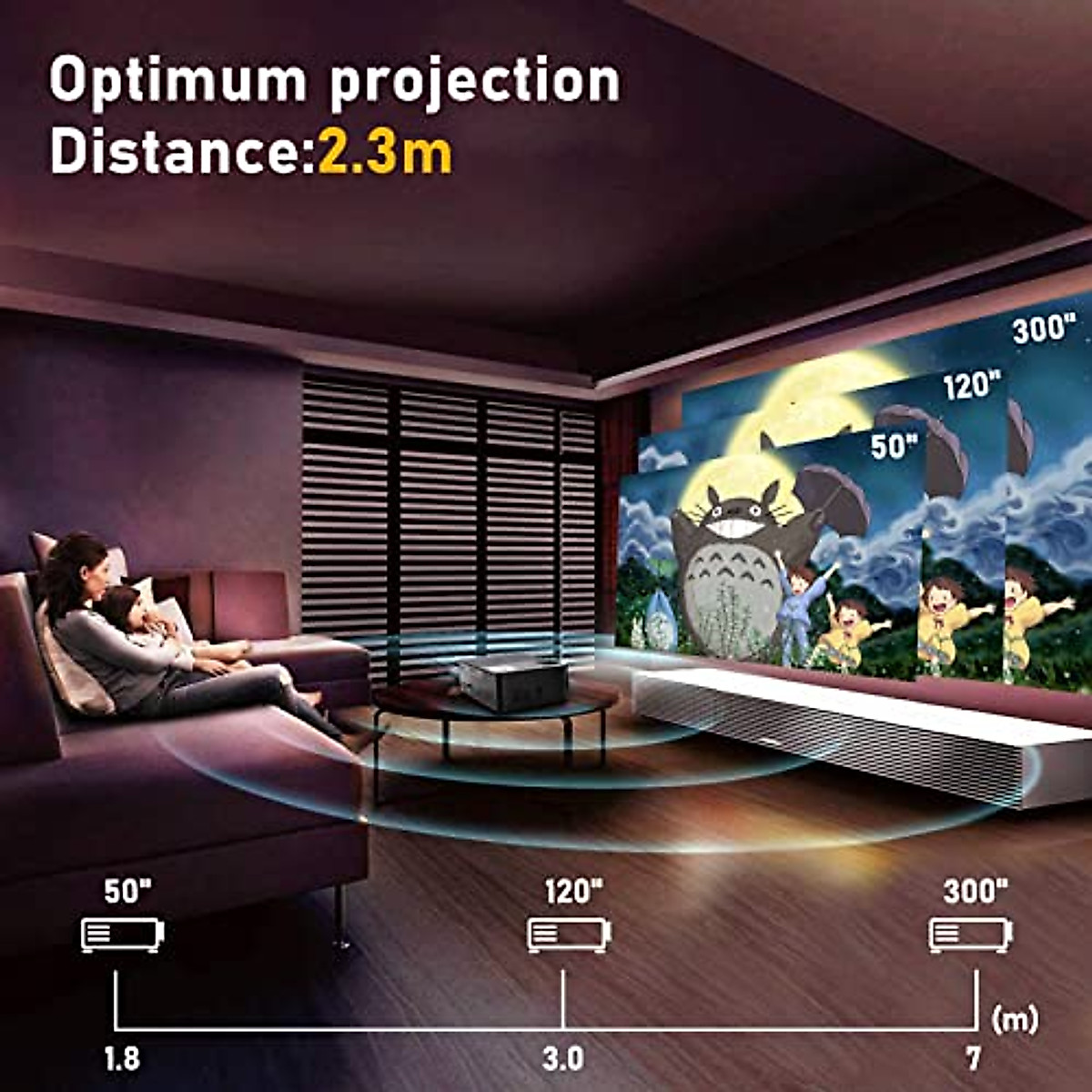 Full HD 1080P Projector - 5G WiFi Bluetooth Projector 10000 Lumens Support 4K , Outdoor Video &Home Theater Projector [Carrying Bag Included] for Windows/iOS/Android/TV/PS5/Laptop/PC
