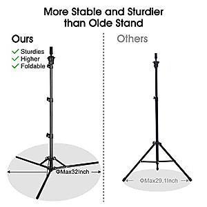 MEIBR Foldable Wig Stand Tripod, Mannequin Head Stand Frosted Material, Adjustable Tripod for Mannequin Head Holder for Cosmetology Hairdressing Training