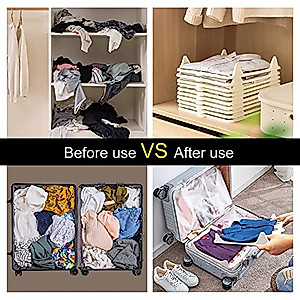 N-D Folding Board Stackable Save Space Tee Shirt Organizer Receipt Board Documents Dividers (10-Pack, Large Size, White)