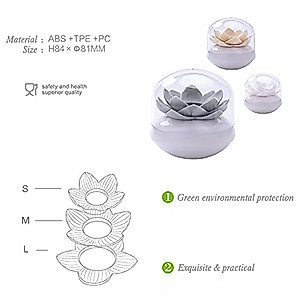 Chemlliy 3 Pack Cotton Swab Organizer Lotus Flower Designed Cotton Bud Holder Q-Tips Toothpicks Storage Box Holder