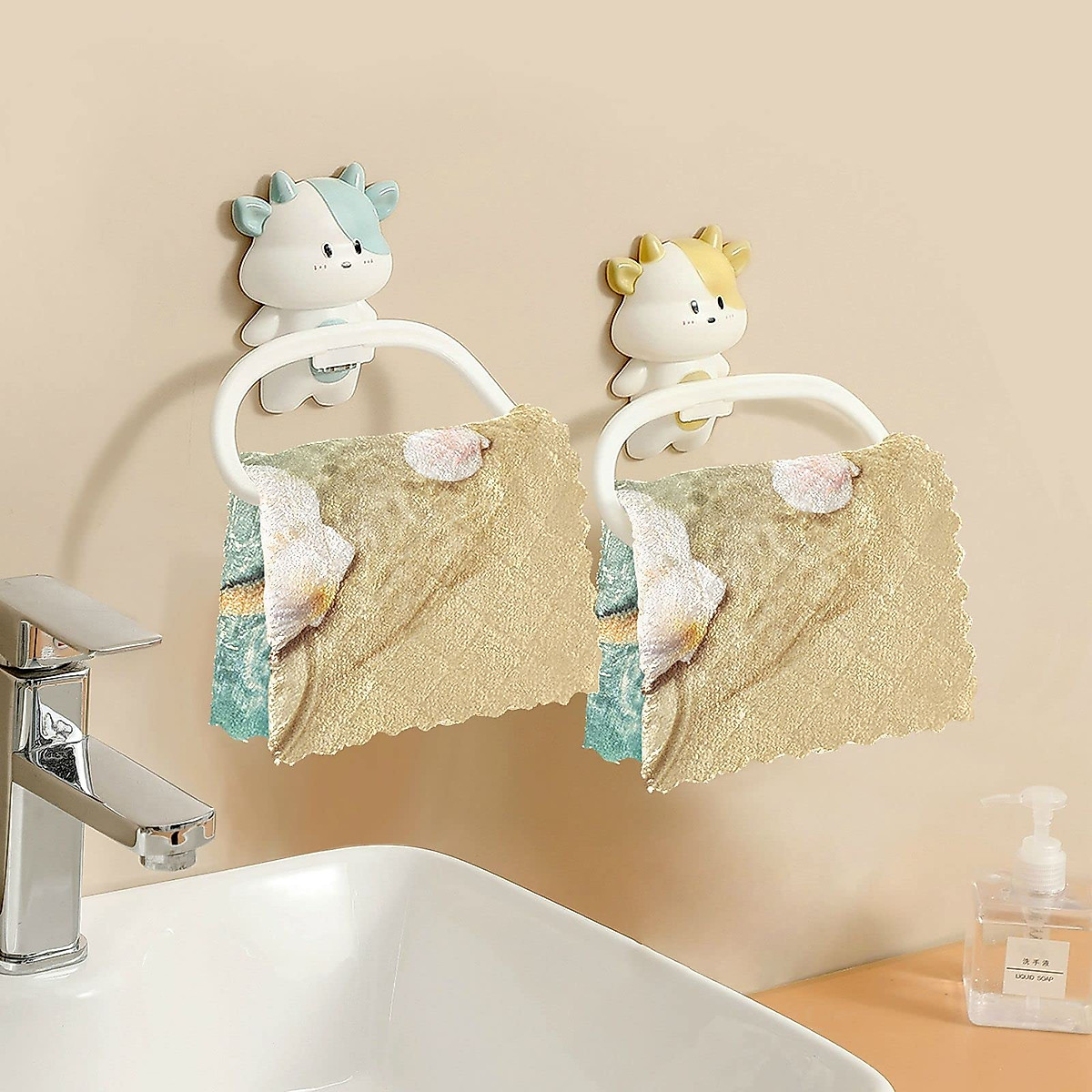 SUABO Seashell Starfish Kitchen Dishcloths, 6 Pack Dish Towels Quick Drying Tea Towels Absorbent Cleaning Towels Tableware Towel for Kitchen Bathroom