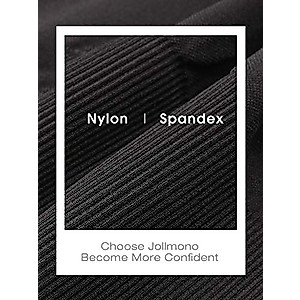 JOLLMONO Workout Sets for Women 2 Piece Yoga Gym Outfits Seamless Ribbed Leggings with Long Sleeve Tops(8003M-Black)