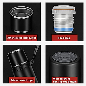 SEASD Thermos Mug 316 Stainless Steel Vacuum Flask Portable Thermos Bottle for Office Travel Hiking Cycling (Size : 500ml)