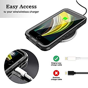 SPORTLINK Waterproof Case for iPhone SE 3rd 2022/iPhone SE 2nd 2020/iPhone 7/8 - Full Body Shockproof Dustproof Phone Screen Protector Rugged Waterproof Case for iPhone SE3/SE2/7/8 (Black)