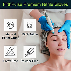 FifthPulse Blue Nitrile Medical Gloves X Small, 100 Count - Surgical Grade Latex Free Disposable Gloves