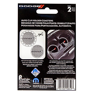 Plasticolor 000649R01 Dodge Logo Auto Car Truck SUV Cup Holder Coaster 2-Pack