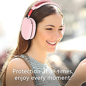 Silicone Case Cover for AirPods Max Headphones, Anti-Scratch Ear Pad Case Cover/Ear Cups Cover/Headband Cover for AirPods Max, Accessories Soft Silicone Skin Protector for Apple AirPods Max (Pink)