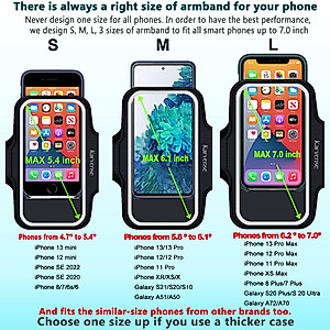 Phone Holder for Running, Karvense Phone Arm Bands for Running Exercise Workout Jogging, for iPhone 15 Pro Max/15 Plus/14 Pro Max/13 Pro Max, Samsung Galaxy S24 +/Ultra, to 6.9'', Cell Phone Armband