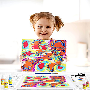 Water Marbling Paint Drawing Kit for Kids 8-12, Arts & Crafts for Girls & Boys Ages 4-8, Ideal Easter Birthday Gifts Christmas Toys for Girls & Boys Ages 4 5 6 7 8 9 10 11 12 Year Old (12 Colors)