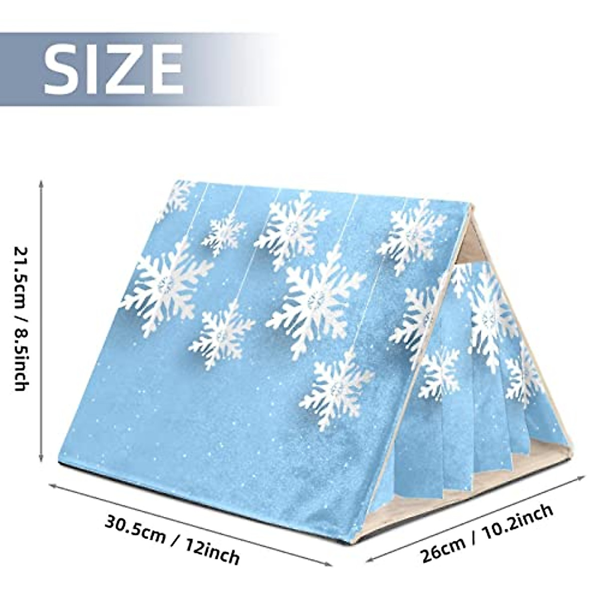 enheng Small Pet Hideout Christmas Hanging Snowflakes Background Hamster House Guinea Pig Playhouse for Dwarf Rabbits Hedgehogs Chinchillas