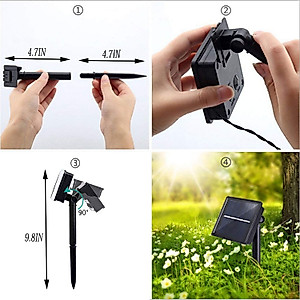 Stars Solar LED Lights Outdoor Decor, 8 Modes 23FT BeHiller 50LED Holiday String Lights, Solar Operated Garden Decor Lights, Solar Twinkle Xmas Lights for Tree, Backyard, Decor (Warm White)