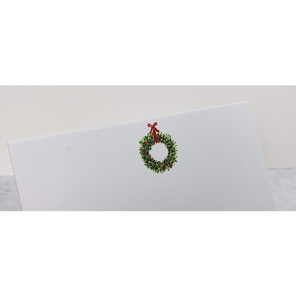 Nancy Nikko Place Cards with Christmas Wreath for Weddings, Showers, Dinners, Parties and Special Events Table Tent Style, Scored for easy folding. Pkgs of 12/25 / 50 (25)