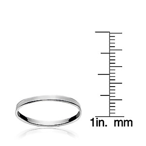 Hoops & Loops Sterling Silver Polished Midi Stackable Thin Wedding Band Ring, Size 6
