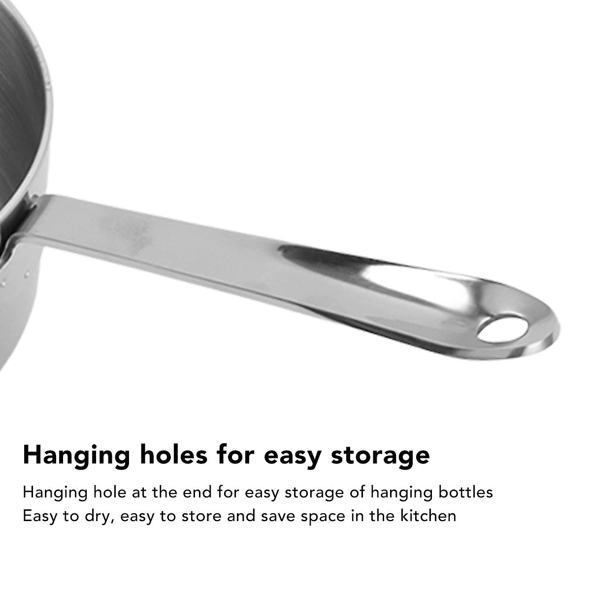 Stainless Steel Mini Sauce Pan, 350/500ML Small Saucepan Sauce Cup Sauce Pot with Long Handle for Banquet Chocolate Melting Coffee(350ML)