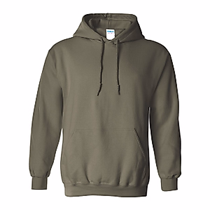 Gildan Blank Hoodie - Hooded Sweatshirt - Unisex Style 18500 Adult Pullover Military Green