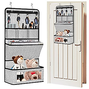 ZAAOEHA Door Hanging Organizer, Over Door Hanging Organizer Storage, Behind The Door Storage Organizer with Door Hook and Large Clear Windows, for Cosmetics, Toys and Sundries (1 Pack)