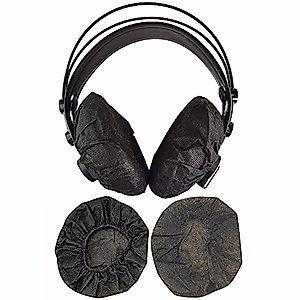 Tvoip 100Pcs Black Non-Woven Sanitary Headphone Ear Cover, Disposable Super Stretch Covers Washable, for Most On Ear Headphones Earpads (13 cm/ 5.12 Inch)