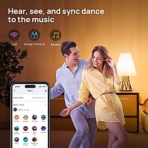 Consciot Smart Light Bulbs, WiFi Bluetooth Color Changing LED Light Bulb, Music Sync, 60W Equivalent Smart Bulb, A19 E26 RGBTW Light Bulbs That Works with Alexa/Google Home/Apple Home/Siri, 3 Pack