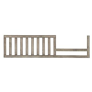 Evolur Stilnovo Mid Century Convertible Crib Toddler Guard Rail I Full Assembly I Lasting Quality, Windsor Oak Grey