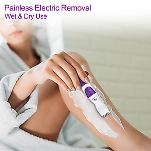 Pefetis Electric Razor for Women, 2 in 1 Womens Shaver for Pubic Hair Wet & Dry Bikini Trimmer for Legs Underarms and Bikini Line Painless Lady Hair Removal with Comb Attachment