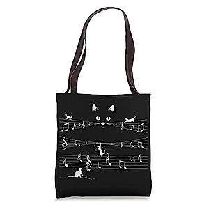 Piano Cats Musical Note Tote Bag