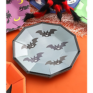 Winoo Design Halloween Plates - 48 PK - Halloween Paper Plates Disposable for Halloween Decor Halloween Decorations for Table Halloween Party Supplies Halloween Party Favor