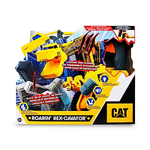 CAT Construction Toys Funrise Light & Sound Roaring Rex-Cavator Battery Operated Toy Excavator, Ages 3+