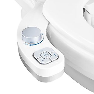Generic ultra-thin 3-function bidet toilet seat attachment silver