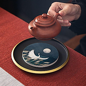 Creative Quick Drying Water Absorbing Tea Tray, Ceramic Dry Foam Table. Size: 6.4 * 6.4 * 0.7 inches (A1)