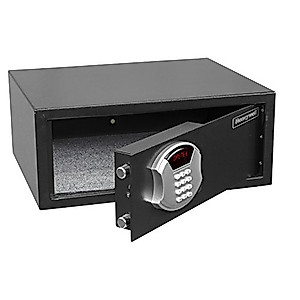 Honeywell Safes & Door Locks - Hotel Room Style Safe Box with Digital Lock - Fits 17" Laptop - LED Display Panel - Low Profile Steel Security Personal Safe for Money - 1.14 Cubic Feet - Black - 5105DS