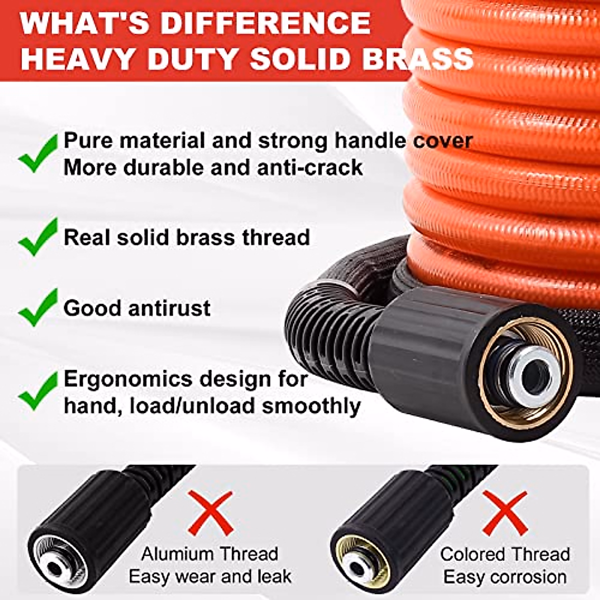 Pressure Washer Hose 1/4”, 4000 PSI Ultra Flexible Kink Resistant Replacement Hose M22 14mm Thread, High Pressure Extension Hose with 3/8 Quick Connect Adapters for Power Washing