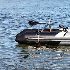 Goplus Electric Trolling Motor 8 Speed, 46 Lbs Thrust Boat Fishing Motor w/Telescoping Handle, Two-bladed Propeller, LED Battery Indicator and 36" Shaft for Freshwater Saltwater Use (46LBS)