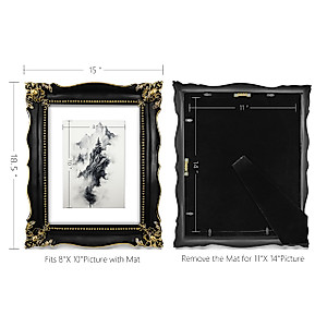 SIMON'S SHOP 11x14 Picture Frames Photo Frame in Black, Vintage Looking Wall Mounting Photo Frames