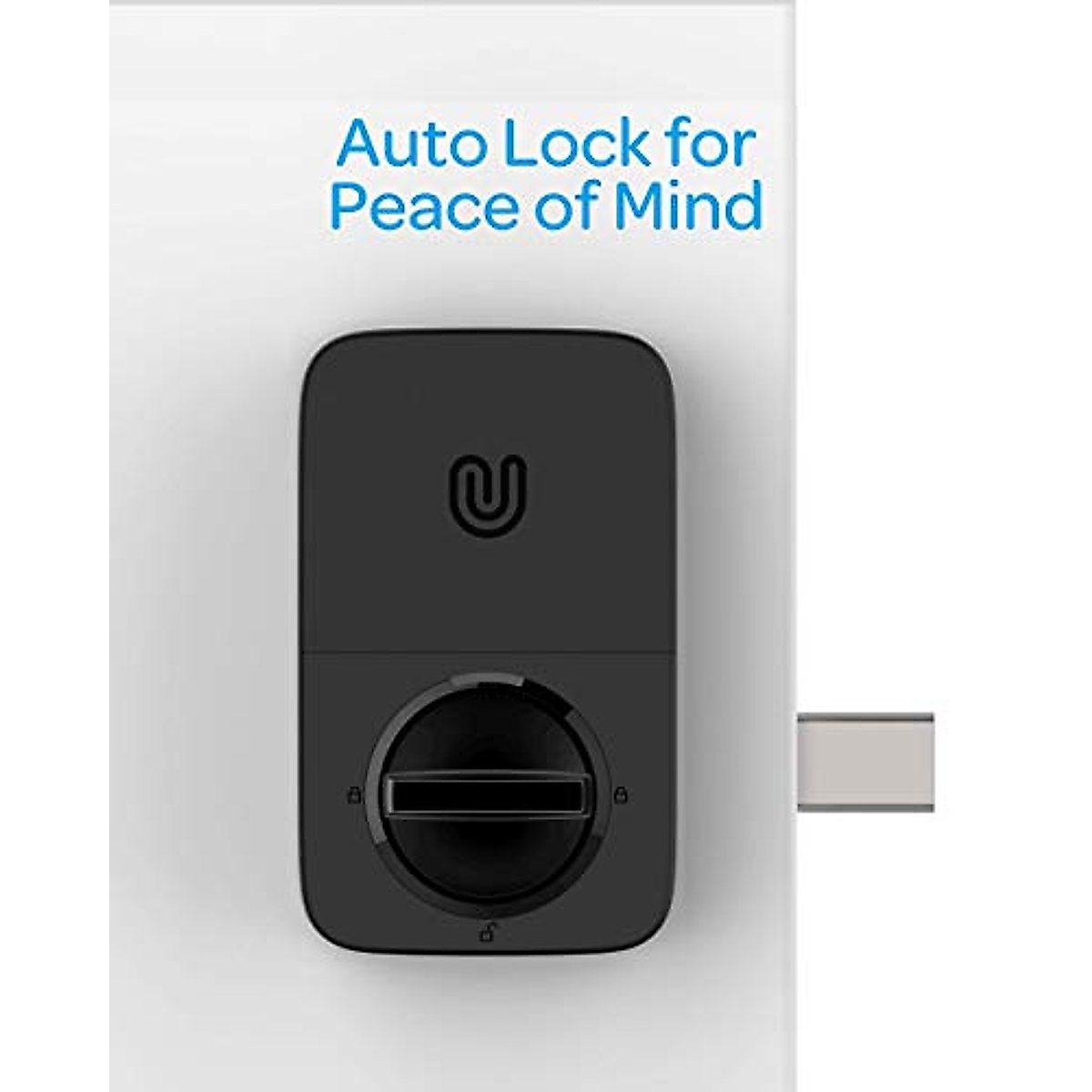 ULTRALOQ U-Bolt Smart Lock with Bridge WiFi Adaptor, 5-in-1 Keyless Entry Door Lock with WiFi, Bluetooth and Keypad, Smart Door Lock Front Door - Black