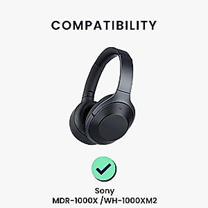 kwmobile Ear Pads Compatible with Sony MDR-1000X / WH-1000XM2 Earpads - 2X Replacement for Headphones - Black