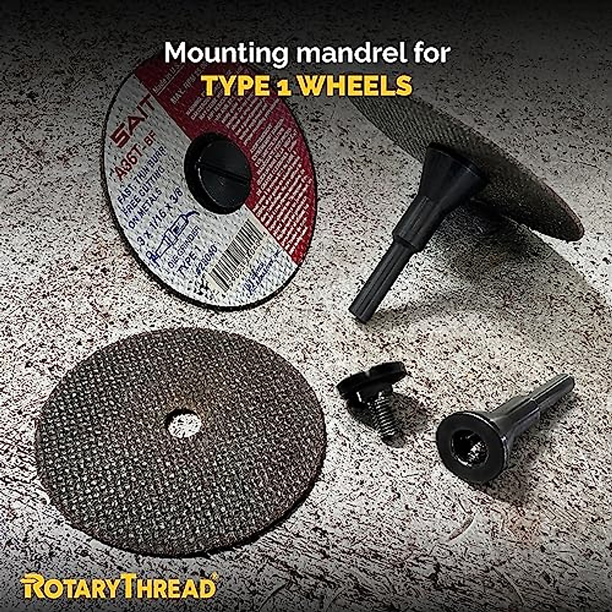 Rotary Thread RTM7 Mandrel - Essential for Die Grinder Accessories & Cut-Off Wheels, 3/8" Arbor Hole & 1/4" Stem, Ideal for Holding Die Grinder Bits - Durable Metalworking Tool (2)