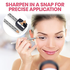 White Eyeliner Pencil - Waterproof, Long-Lasting - Soft Strokes, Easy Glide - Highly-Pigmented Silky Pen - Multipurpose Makeup Tool, Works as Eyeshadow, Highlighter, or Lip Liner - 12-Pack