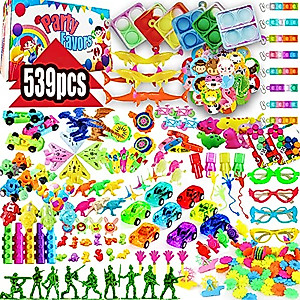 539 PCS Party Favors for Kids 3-5 4-8-12, Fidget Toys Pack, Birthday Gift Toys, Stocking Stuffers, Valentine's Day Party Toys Assortment, Easter toys, Treasure Box Birthday Party, Goodie Bag Stuffers for Kids, Carnival Prizes, Pinata Fille Stuffers Toys f