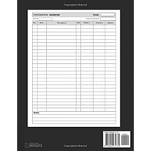Checkbook Register: Check Registers for Personal Checkbook| Check Payment and Deposit Register| Check Ledger Notebook | Checking Account Transaction ... (Financial Ledgers by ProData Publishing)