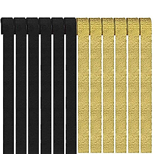 Gold and Black Crepe Paper Streamers 12 Rolls 2 Color Black Gold Party Streamer Decorations for Various Birthday Party Wedding Festival Party Decorations