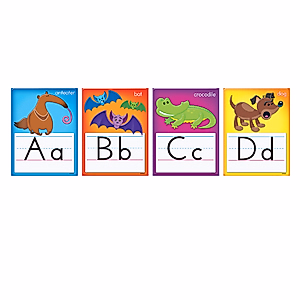 TREND enterprises, Inc. T-8265 Awesome Animals Alphabet Cards Standard Manuscript Bulletin Board Set