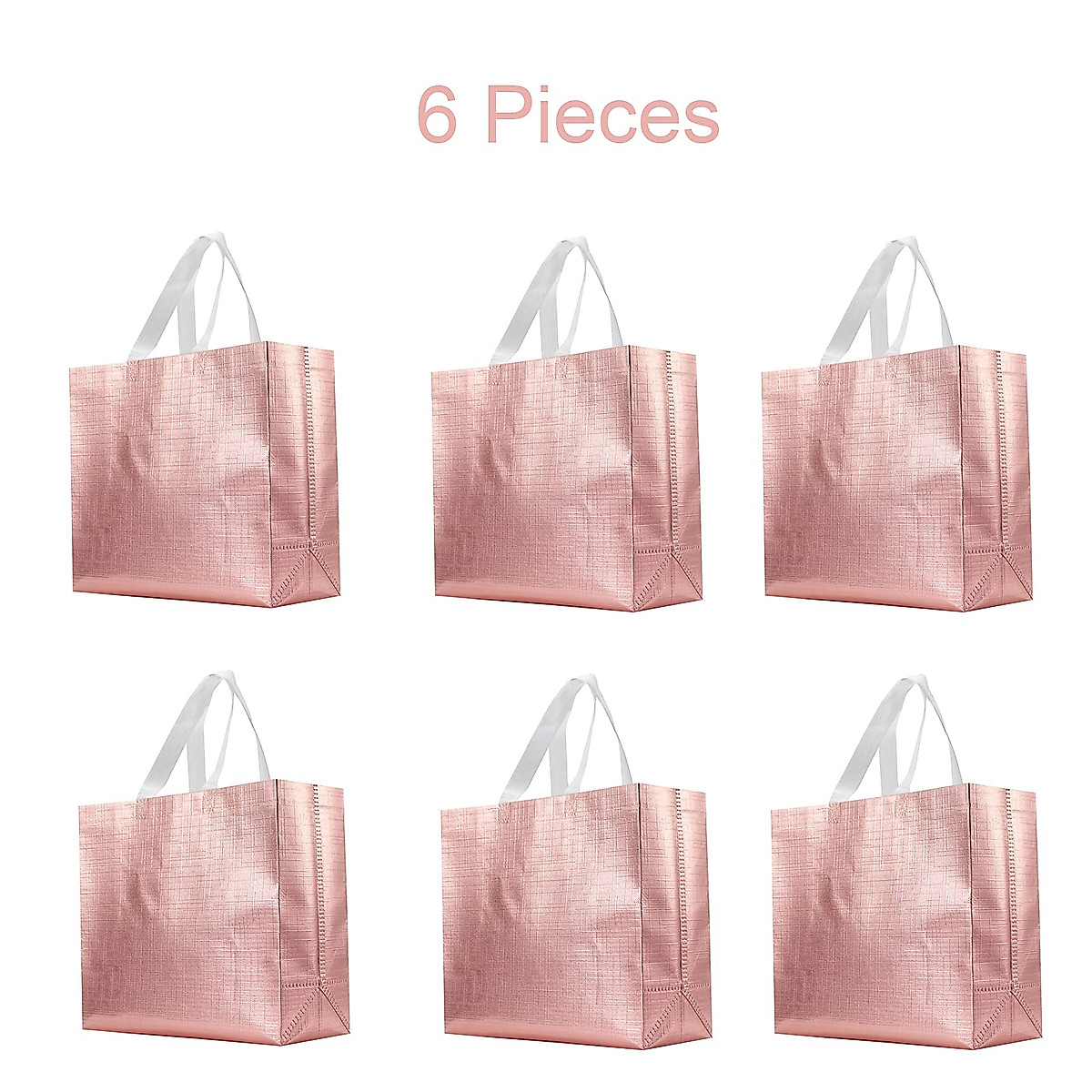 LOOKSGO 6 Pcs Gift Bags Glossy Reusable Gift bag for Party Wedding Birthday