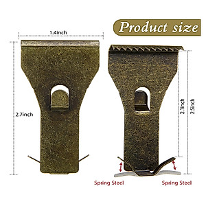 Ripeng 8 Pieces Brick Wall Clips and Hooks for Hanging Outdoors No Drill, Brick Hangers Fit 2-1/4 to 2-3/8 Inch Hooks to Hang Wall Decor, Pictures, Christmas Decorations Hangers (Bronze)