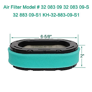 HEYZLASS 32 083 09-S Air Filter Fuel Filter Compatible with Kohler KT610 KT620 KT715 KT725 KT730 KT735 KT740 KT745 Engine Cub Cadet Lawn Mower, Replace 32 883 09-S1 Air Filter