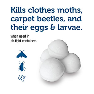 Enoz para Moth Balls, Kills Clothes Moths and Carpet Beetles, No Clinging Odor, Use for Storage, 4 oz