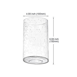 WINSHEN Cylinder Seeded Glass Lamp Shades, Bubble Glass Replacement Lampshades