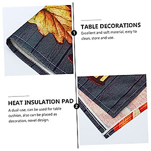 HEMOTON 12 pcs and Orange Pumpkin Party Tablemats Decoration Cloth Mats Decor Pattern Room Nights Dining Home Supplies Pads Mat- Inch X Place for Sunflower Mat Placemats