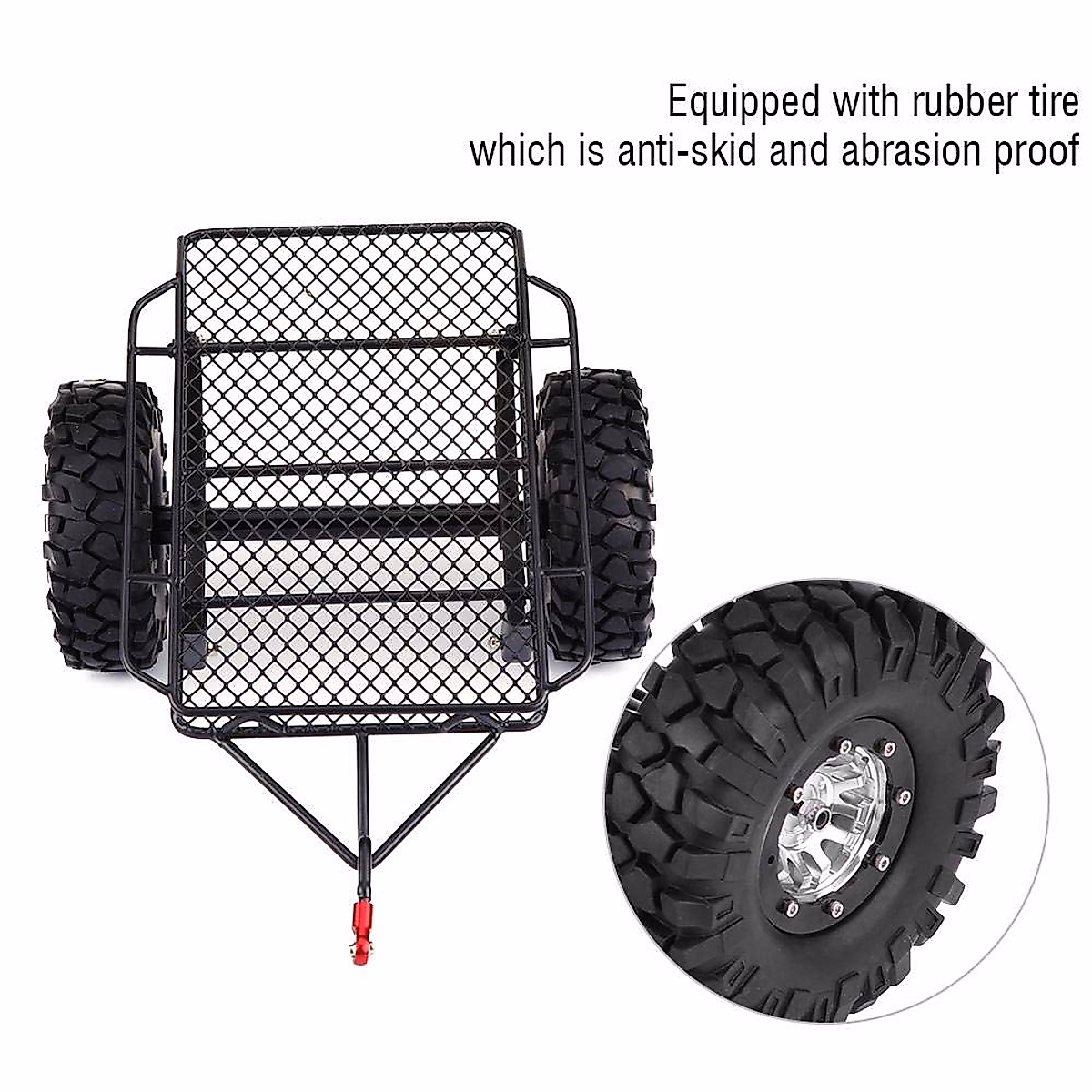 RC Tipping Trailer, Metal Trail Car Trailer Hopper DIY Modified Trailer Accessory for D90 / SCX10 / -4 1/10 Scale RC Crawler Car