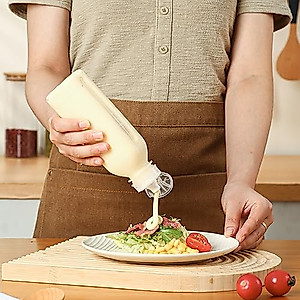 Qiuhome Condiment Squeeze Bottle Sauces Ketchup Bottles Squeeze Salad Dressing Container Honey Dispenser